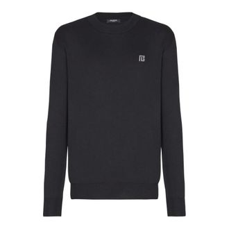 Balmain Feiner Seiden- und Baumwollpullover - - Knitwear - Herren - Schwarzk - XL