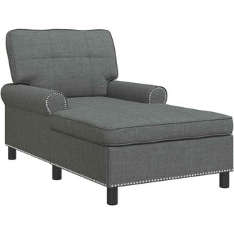 vidaXL Lounge-Liege mit Kissen Dunkelgrau 91 x 157 x 91 cm Stoff vidaXL