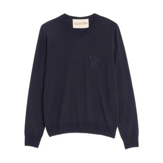 Valentino Rundhalspullover - - Knitwear - Herren - Blau - M