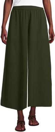Lands End 7/8-Palazzohose Knitterfrei, Damen, Größe:44-46 regular, Grün, Polyester, by Lands End