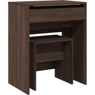 vidaXL Schminktisch mit Hocker Braun Eichen-Optik 60x40x113,5 cm - Vidaxl