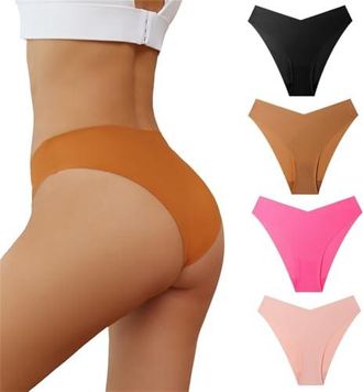 Generic Culottes de bikini pour femmes - Sous-v&ecirc;tements extensibles sans couture - Sous-v&ecirc;tements invisibles et respirants - Coupe en V - Hipster dentra&icirc;nemen