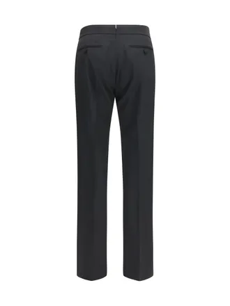 Tom Ford Mens Tailored Trousers With Front Pleats Black Wool Ovis Aries