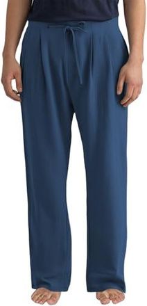 Generic Pantalon de surv&ecirc;tement droit en coton et lin pour homme - Pantalon confortable &agrave; jambe droite avec cordon de serrage - Taille &eacute;lastique - Pantalon la
