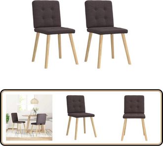 vidaXL Esszimmerstühle 2 Stk. Dunkelbraun Stoff - Vidaxl