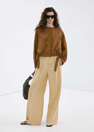 Mango Pantalon droit taille normale moutarde - Femme - 32 - MANGO