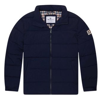 Aquascutum Active Sp Marineblaue Steppjacke Mit Stehkragen
