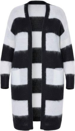 STUDIO UNTOLD Strickjacke Long-Strickjacke offene Form Blockstreifen