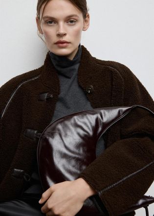 Mango Sac port&eacute; &eacute;paule moyen ovale chocolat - Femme - Taille unique - MANGO