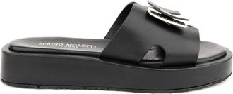 Sergio Moretti Femme, Chaussures, Noir, Taille: 38 EU sandales ouvertes décontractées noires