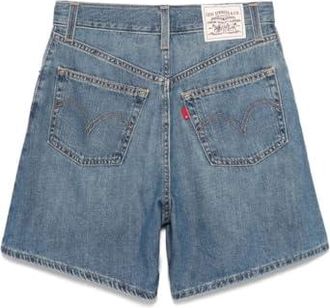 Levi's Femme Short Baggy Taille Haute Lin Denim Stop Flaxing Short Blue 29