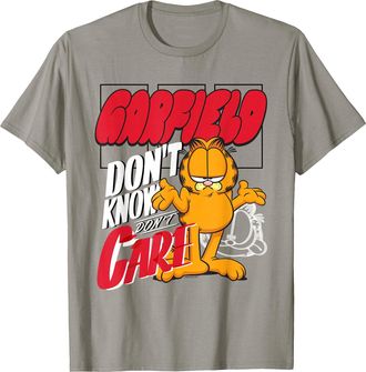 Garfield Dont Know Dont Care Funny Sarcastic Cat Cartoon T-Shirt