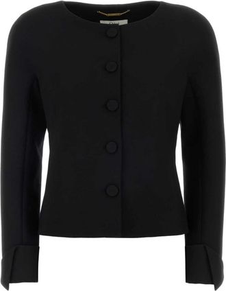 Chlo&eacute; Kragenlose taillierte Jacke - - Jackets - Damen - Schwarzk - XS