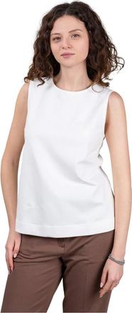 Circolo 1901 Femme, Tops, Blanc, Taille: 38 FR D&eacute;bardeur &agrave; col rond