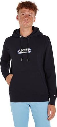 Tommy Hilfiger Sweat à Capuche Homme Hilfiger Track Graphic Hoody avec Capuche, Bleu (Desert Sky), S