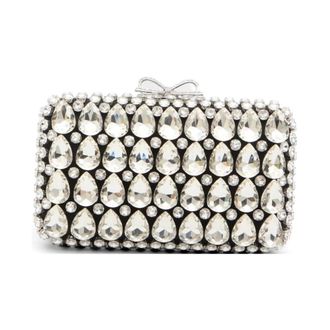 Self Portrait Crystal Clutch Bag - - Bags - Damen - Beige - ONE SIZE