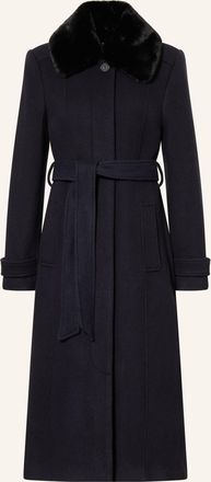 Hobb's Mantel Celeste Mit Abnehmbarem Kunstfell blau