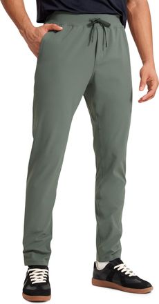 CRZ YOGA Herren Leicht Joggerhose Slim Fit Casual Jogger Sporthose Freizeithose Trainingshose mit Taschen - 76cm Grauer Salbei S