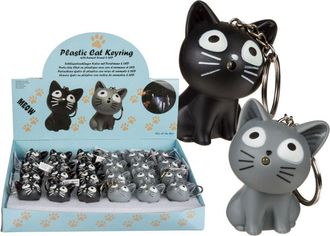 Out of the Blue Schl&uuml;sselanh&auml;nger Katze mit LED und Tierstimme 0916 ~