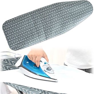 Generic Bügeltischbezug Mit Spannklemme Haus Bügelbrettbezug,77x32cm 125x46cm 137x38cm Bügelbrett Bezug Baumwolle Bügelbezug Für Dampfbügeleisen(Gray Green,12