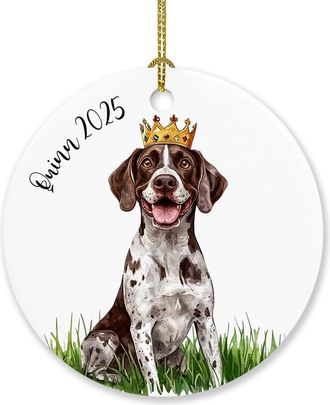 Generic Deutsch Kurzhaar Weihnachtsschmuck Mit Schnur Christbaumschmuck Anh&auml;nger Keramik Weihnachtsanh&auml;nger