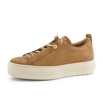 Paul Green Baskets basses pour femme - Semelle EVA - Lacets &eacute;lastiques - Cuir souple - Confort - Pour le bureau et les loisirs, marron, 38 EU