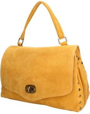 Gave Lux Sac &agrave; bandouli&egrave;re en cuir v&eacute;ritable pour femme Made in Italy 37x22x15 cm GLX228104423FBG, Moutarde, Taille unique