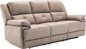 Vente-Unique Vente-unique - Canapé 3 places relax électrique en tissu taupe dolene
