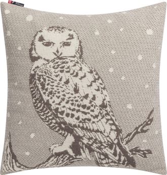 David Fussenegger Kissenhülle Nova Schneeeule 50 x 50 cm Braun