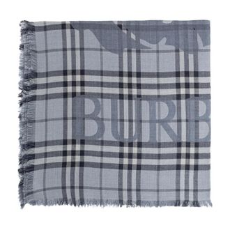 Burberry unisex, Accessoires, Bleu, Taille: ONE Size Foulard &agrave; logo