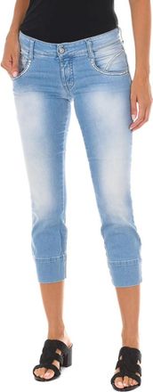 Met Distressed Stretch Caprihose - - Jeans - Damen - Blau - W25