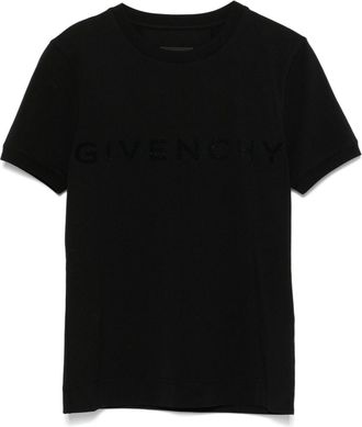 Givenchy T-Shirt mit beflocktem Logo - Schwarz