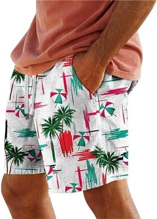 Generico Short de Bain Homme Bermuda Plage Short de Bain Hawaïen Sport Surf Maillots de Piscine Doublure en Maille Respirant Boxer Mer Élastique Grande Taille 
