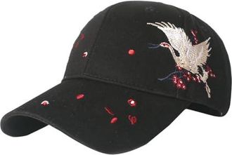 Generic Chapeau de baseball d&eacute;contract&eacute; respirant &agrave; large bord fermeture &agrave; boucle coupe-vent soleil r&eacute;glable oiseau fleur broderie plein air femmes chapeaux e