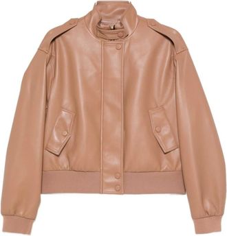Twinset Femme, Vestes, Brun, Taille: 40 FR Blouson Bomber Boutonn&eacute;