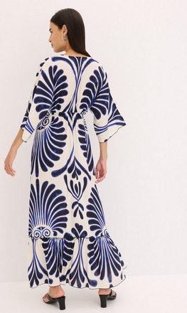 Bonprix Maxikleid (1-tlg) f&uuml;r Fr&uuml;hling und Sommer, aus Viskose, Oversize Passform, mit Druck