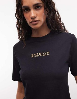 Barbour Nova - T-Shirt in Schwarz mit Logo