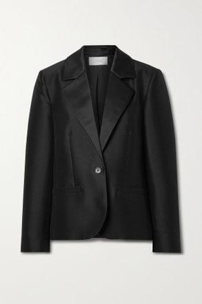 The Row Dru Blazer Aus Einer Woll-seidenmischung - Schwarz