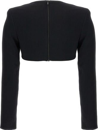 DAVID KOMA Crystal Chain and Square Neck Top - Black