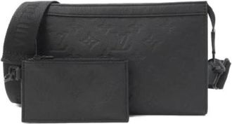 Louis Vuitton Pre-owned Monogram Shadow Gaston Wearable Wallet Sac bandouli&egrave;re en cuir de veau - Femme - Pre-owned - Noir - Taille: ONE Size