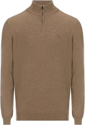 Timberland Pullover mit Reißverschluss am Kragen in Braun