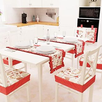 Petti Artigiani Italiani Tischläufer, Baumwolle, rote Herzen, 1 Stück, Tavola, 40 x 140 cm