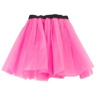Generic Jupe tutu en tulle &eacute;lastique pour fille - Jupe courte en tulle - Multicouche - Jupe de danse trap&egrave;ze pour enfants - Style r&eacute;tro rockabilly, rose, tail