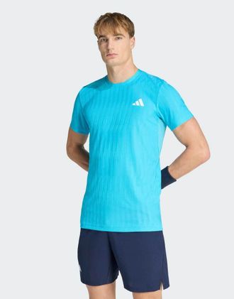 adidas Tennis climacool+ Airchill Freelift - T-Shirt in Signal Cyan-Blau