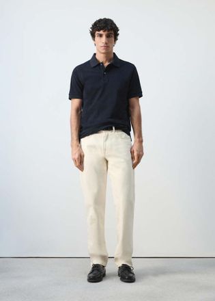 Mango Polo regular-fit piqu&eacute; coton bleu marine - Homme - XS - MANGO MAN