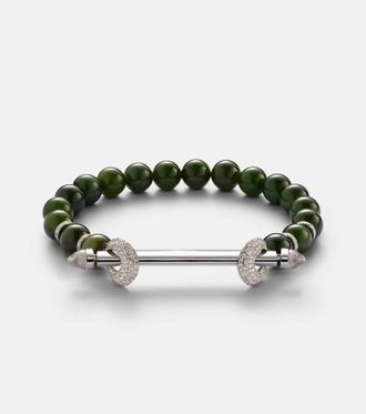 Ananya Bracelet Chakra Giada en or blanc 18 ct, diamants et quartz