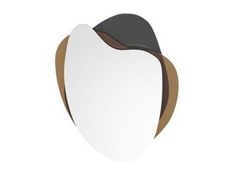 Vente-Unique Miroir Organique Design - L. 55 x H. 71 cm - Marron et Gris fum&eacute; - LISHIA