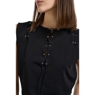 Iro Iro, Femme, Tops, Noir, Taille: 38 FR Felicine Top sans manches &agrave; lacets