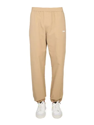 Msgm Logo-Detailed Trousers - Beige