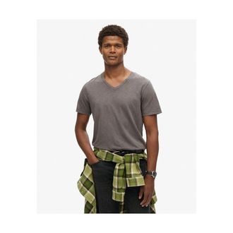 Superdry T-shirt &agrave; manches courtes en lin &agrave; col en V